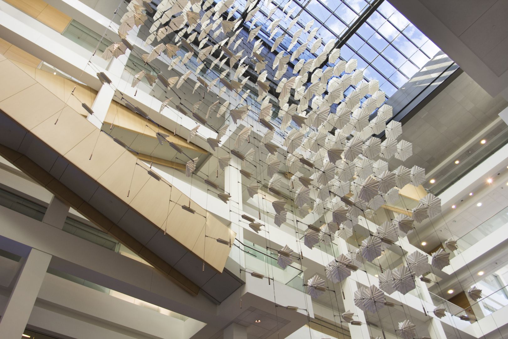 Mesmerising kinetic sculpture that mimics the movement of a flock of ...