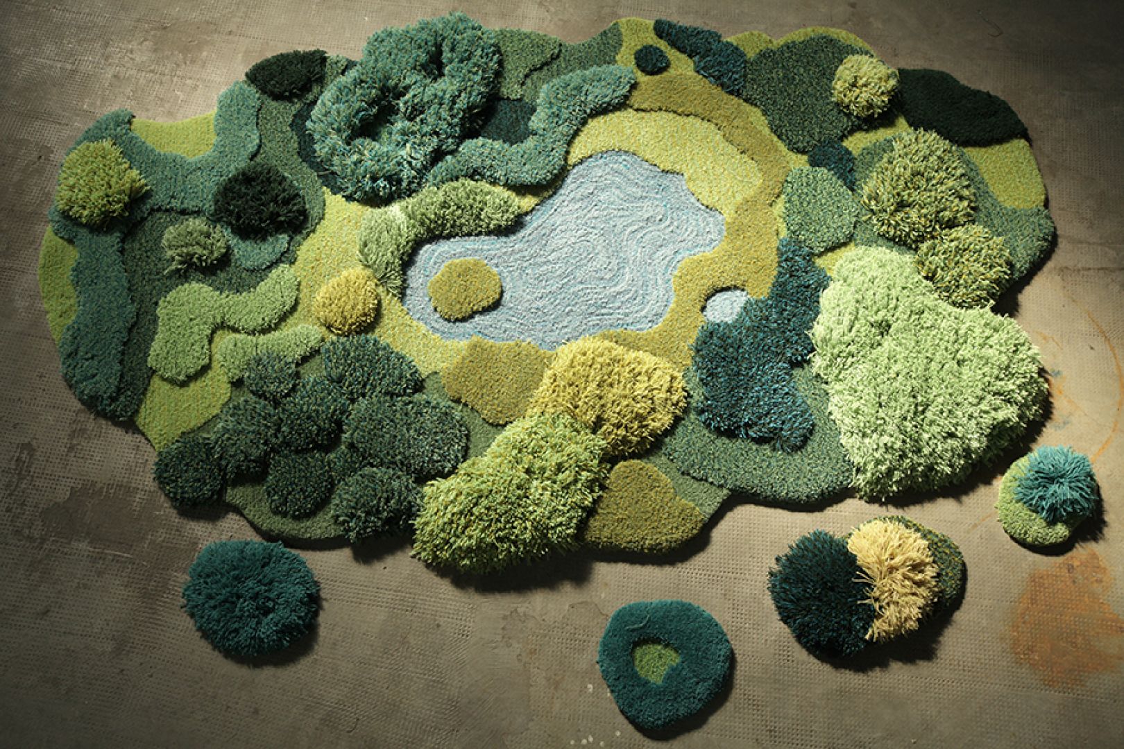 Rug Artworks: Artist uses wool to weave carpet scenes of green and ...