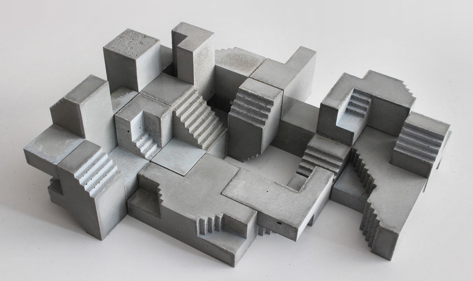 Concrete modular sculptures that create an optical illusion by David ...