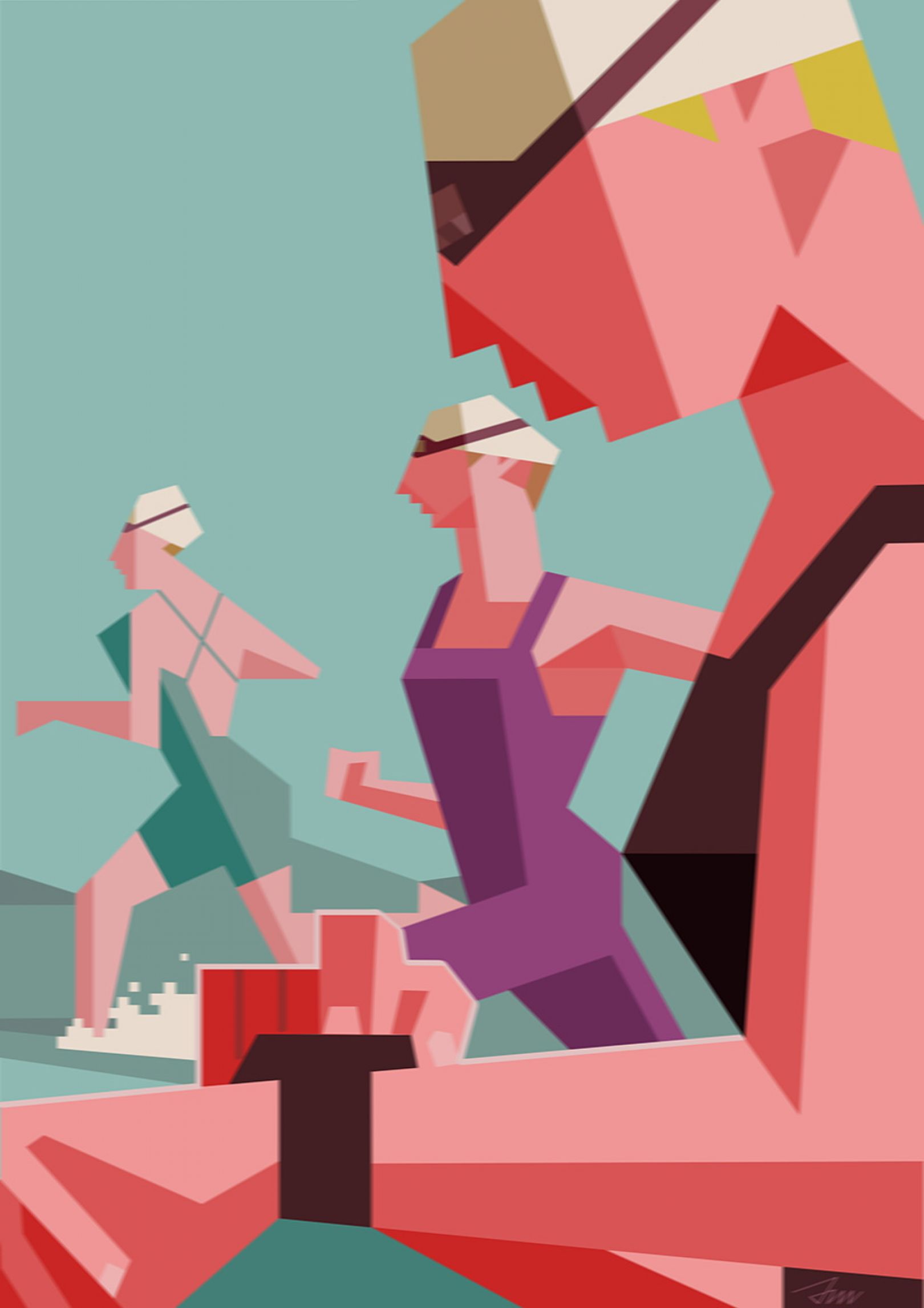 Square up to these geometric illustrations of sports stars by Jun ...