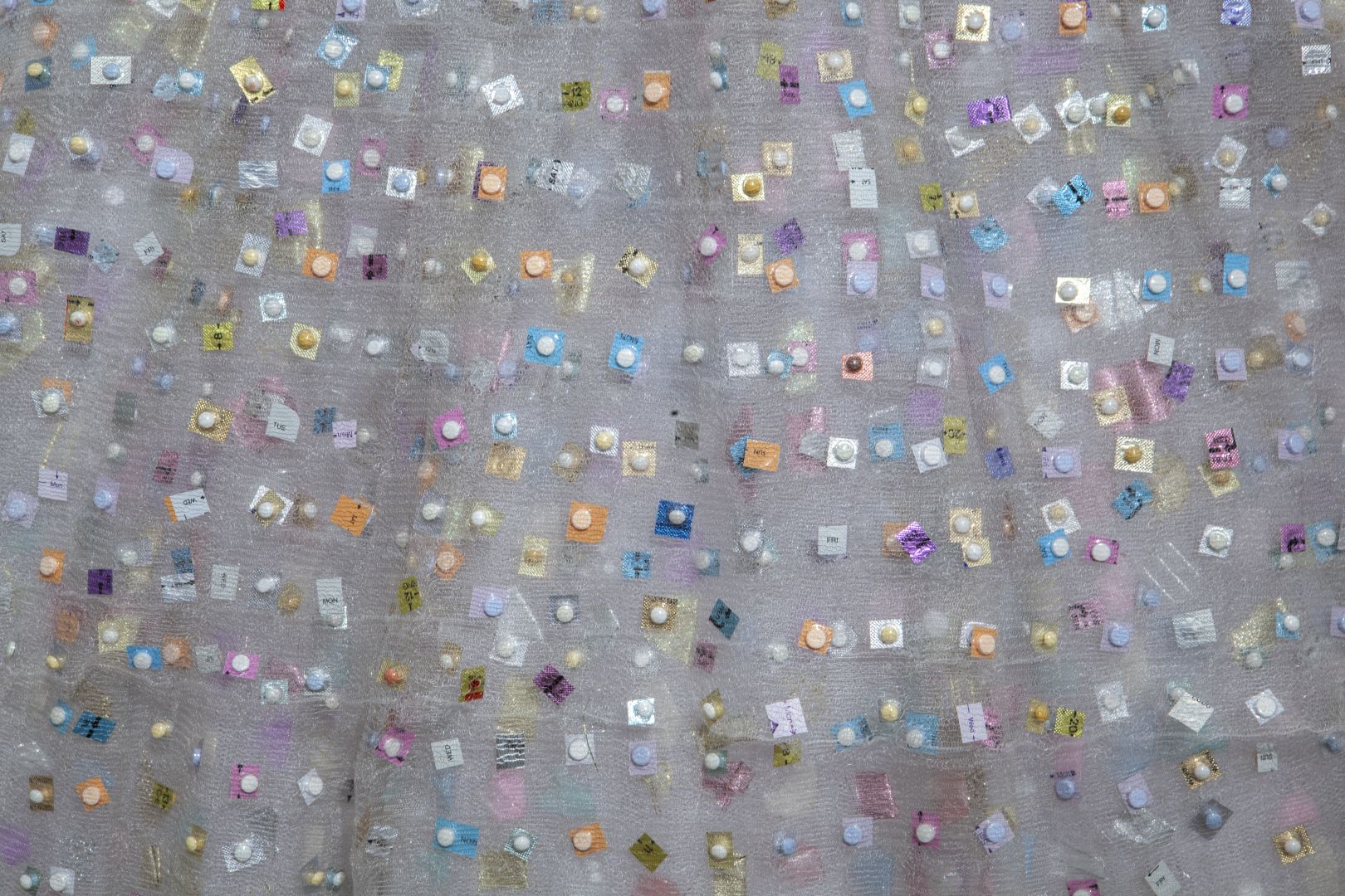 Susie Freeman's unique textile artworks containing thousands of pills ...