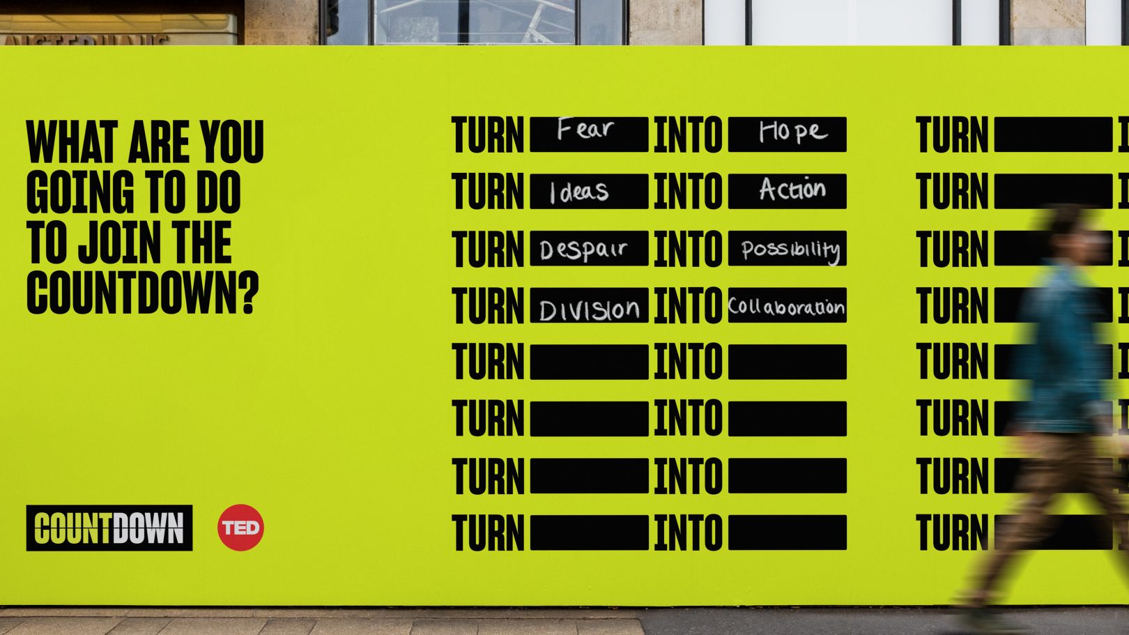 &Walsh's branding for TED Countdown reminds us that time is ticking on ...