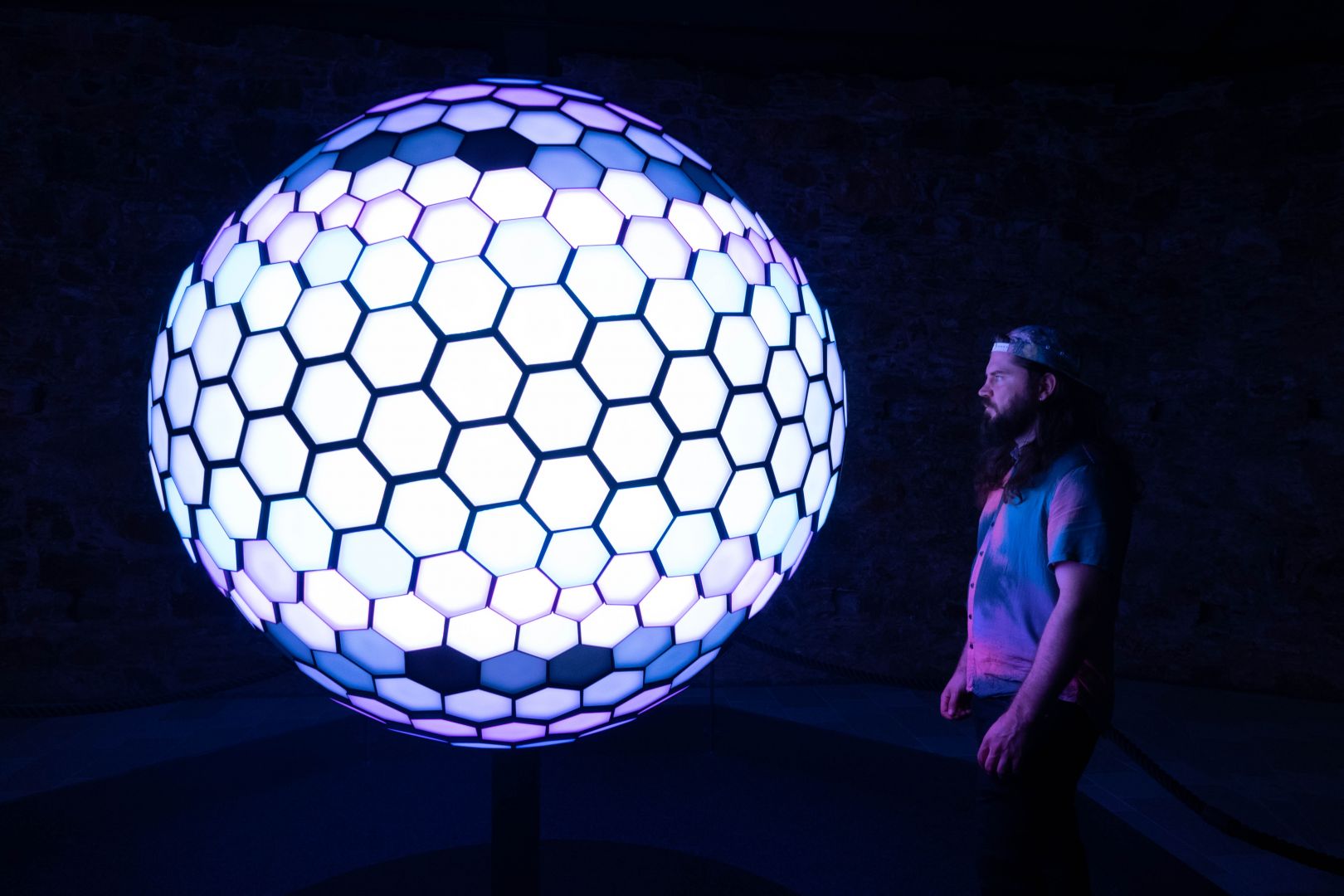 Morph is a mesmerising kinetic sphere made up of 80,000 LED colourful ...