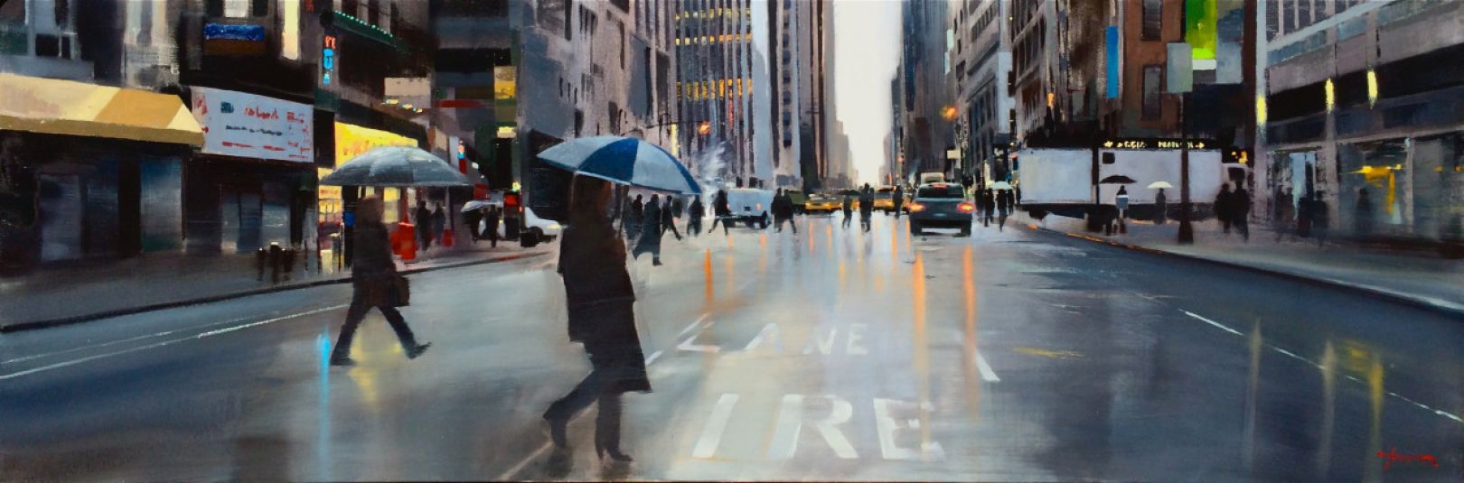 Artist becomes the pedestrian to paint the street corners and sidewalks ...