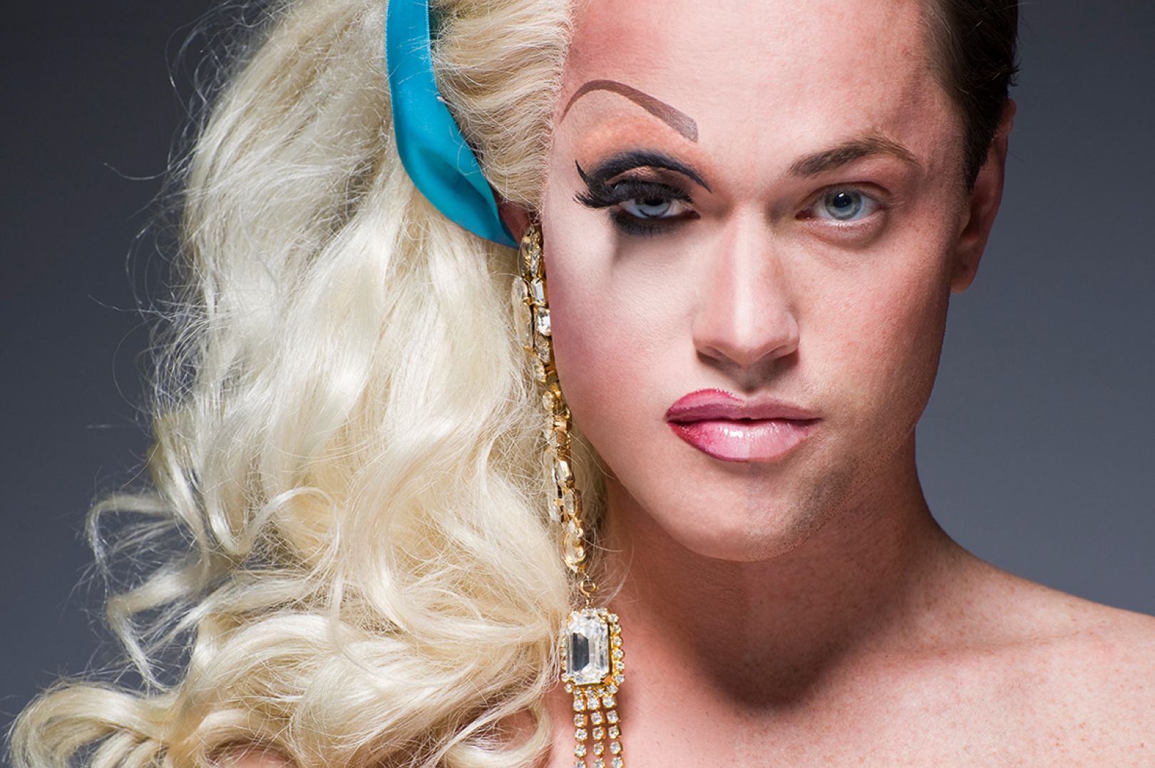 Leland Bobbé's photographs of New York drag queens in half drag ...