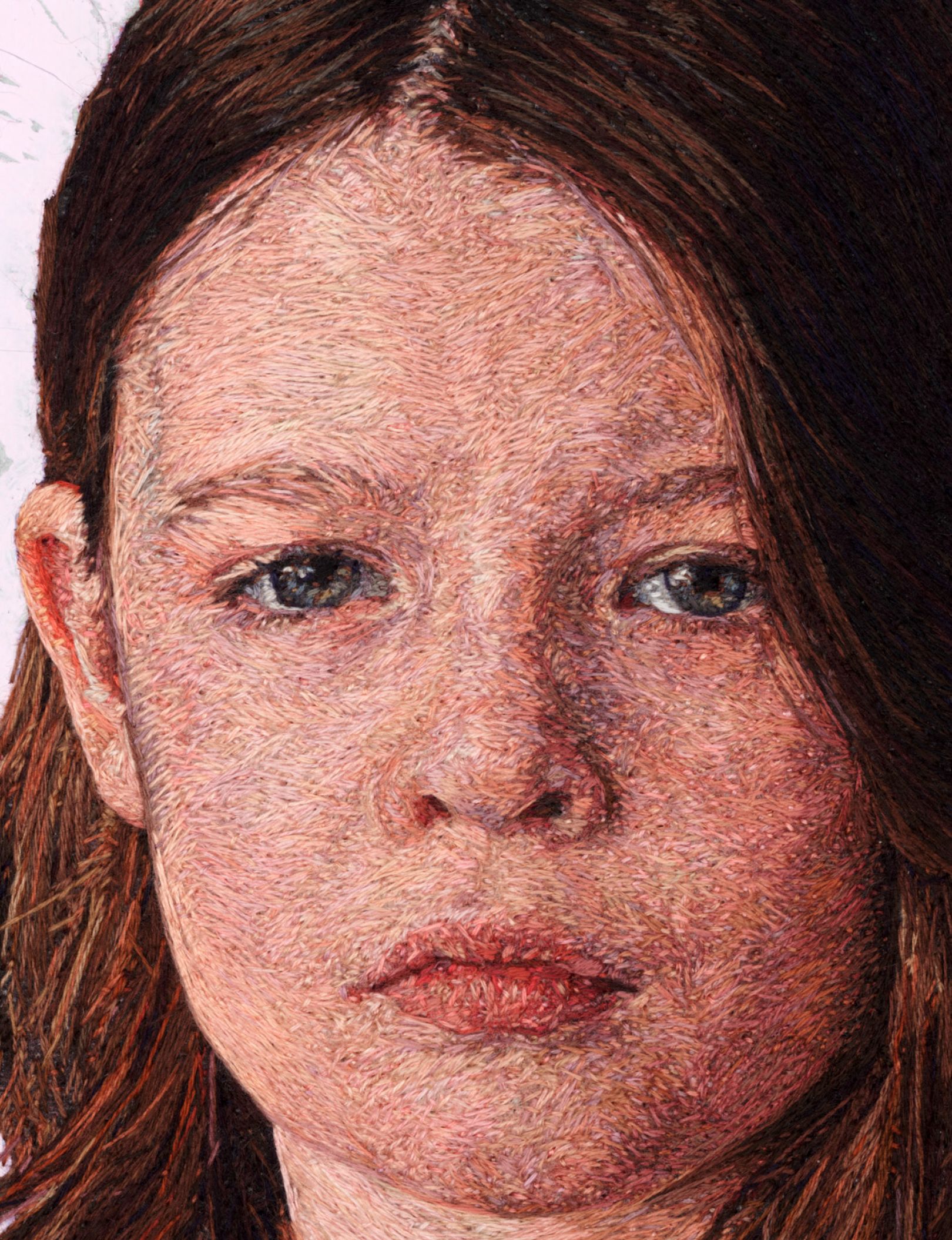 Hyper-realistic portrait paintings that are actually embroidered ...
