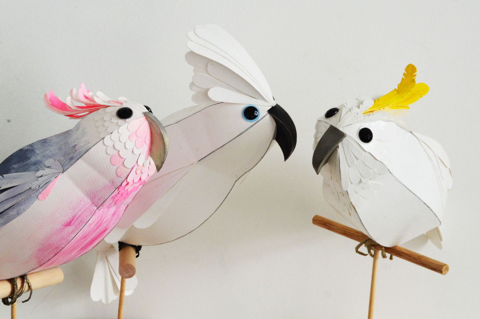 Delightful paper bird sculptures transform toucans, owls and chickens ...