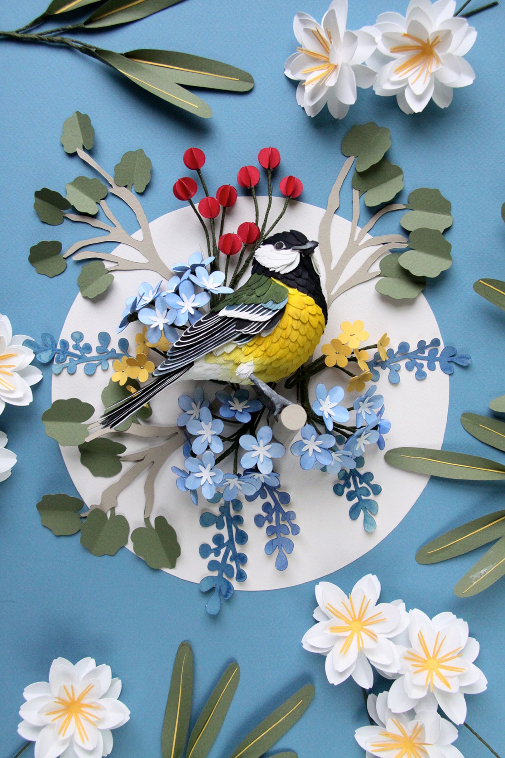 Bird Stamps: Intricate paper-cut artworks of birds that seem to leap ...