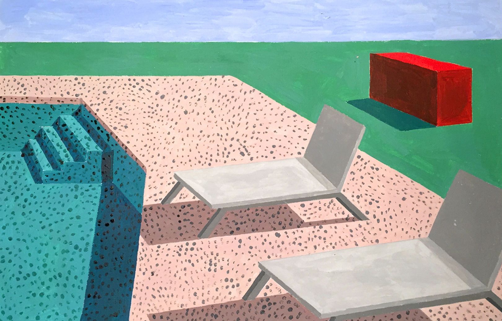 Ana Popescu's vibrant illustrations inspired by Palm Springs villas ...