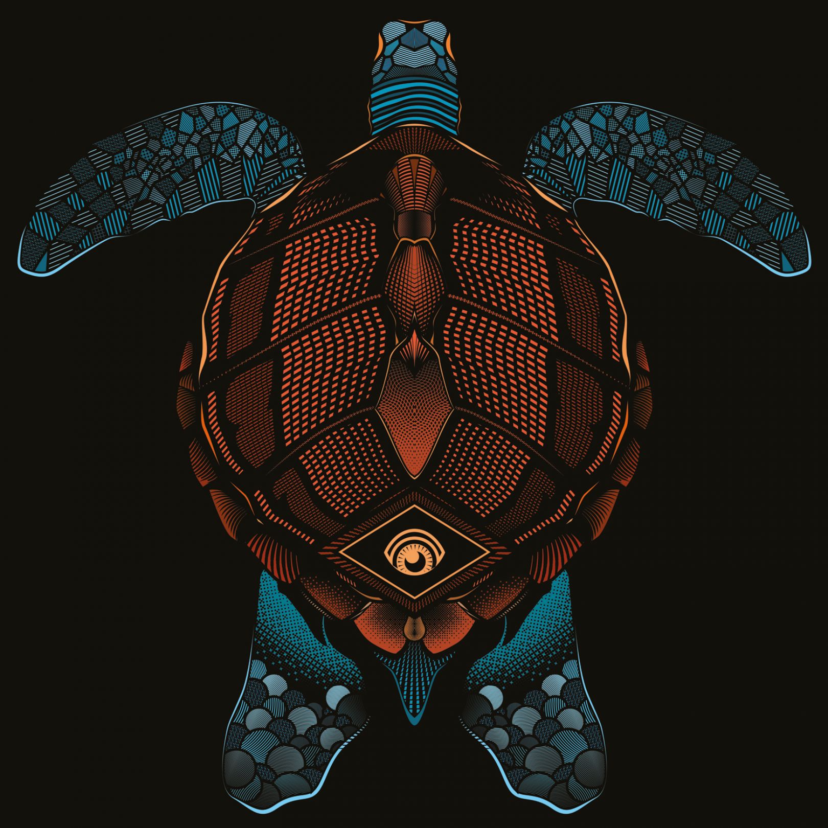 Complicated patterned illustrations of beautiful animals with hundreds ...