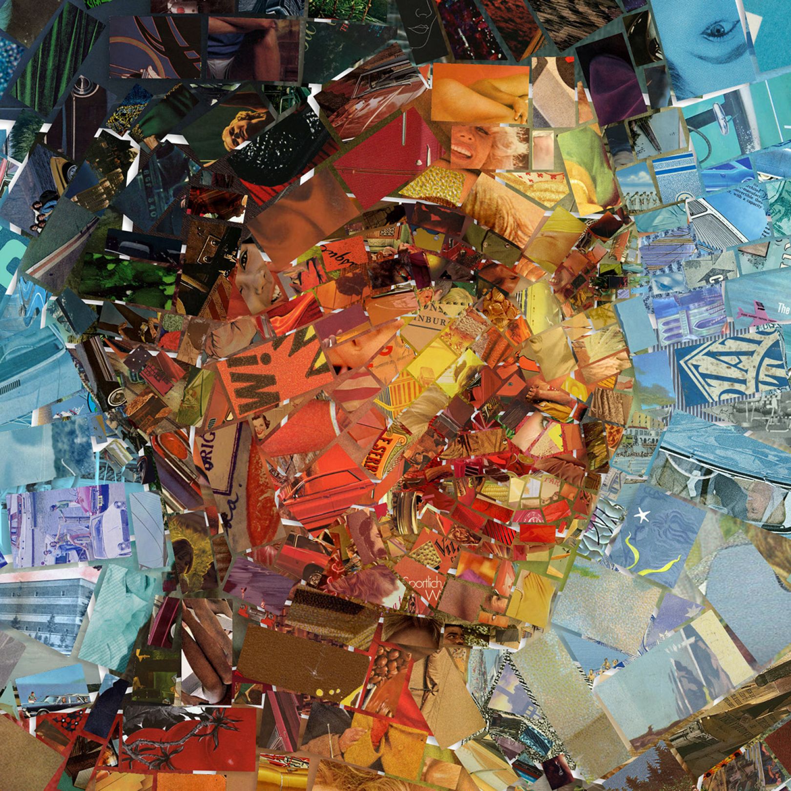 Endless Summer: Nostalgic mosaics made from pieces of vintage magazines ...