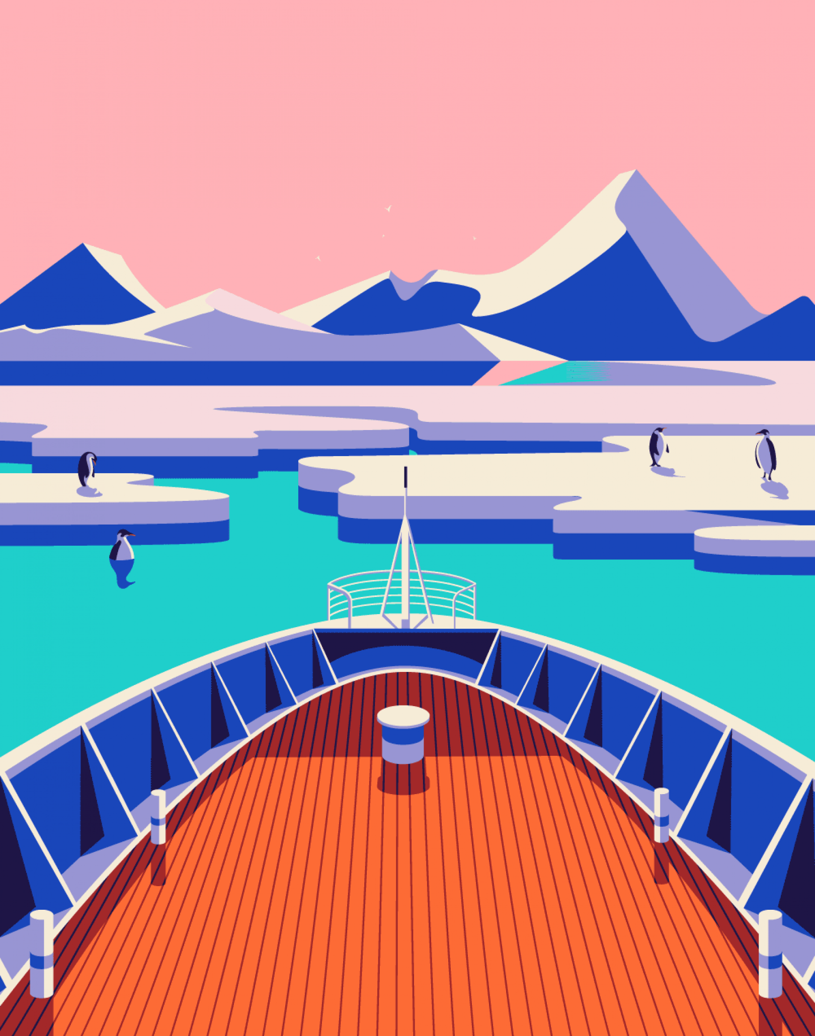 Bold and beautiful vintage-inspired travel illustrations for Kuoni ...