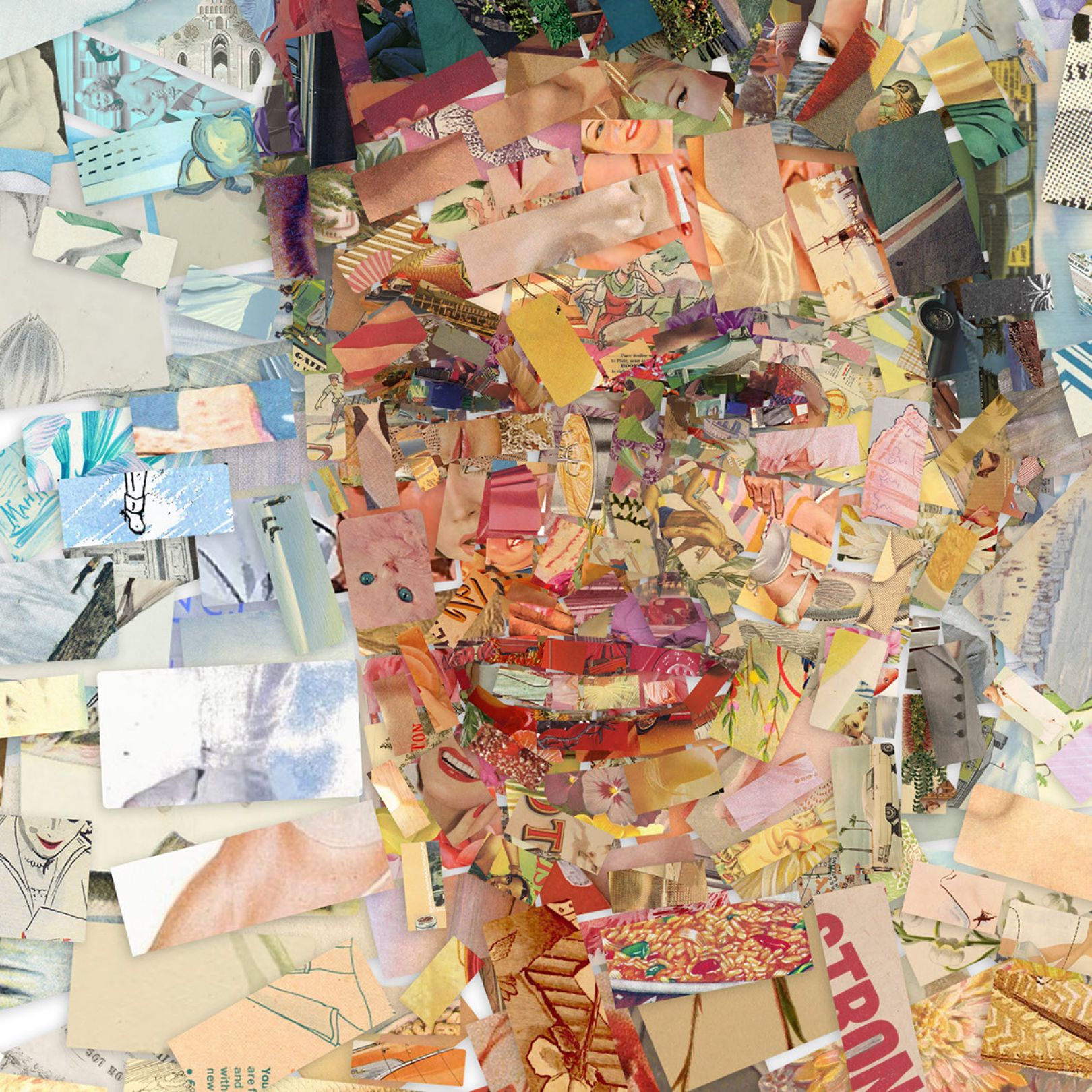 Endless Summer: Nostalgic mosaics made from pieces of vintage magazines ...