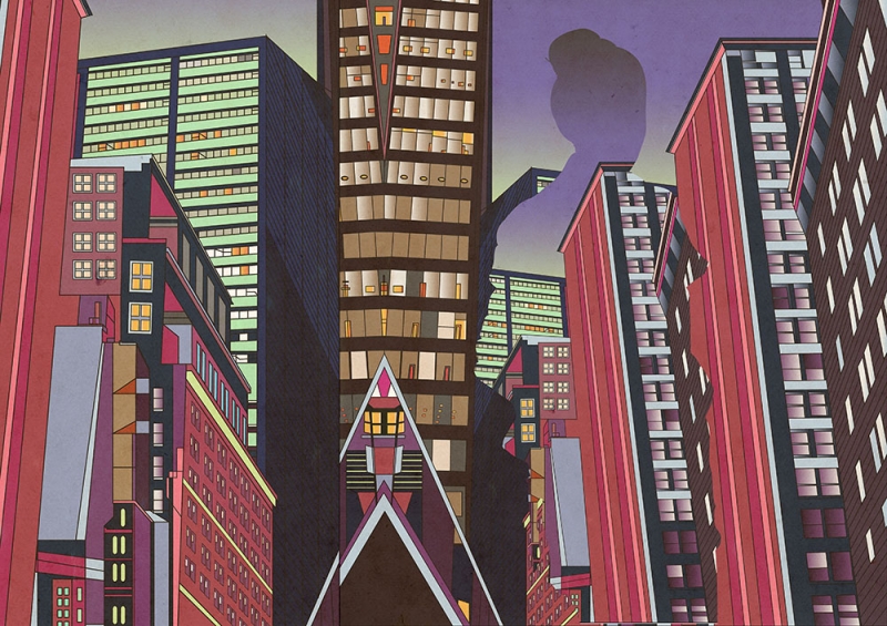 Illustrator merges urban landscapes with silhouettes of interesting ...