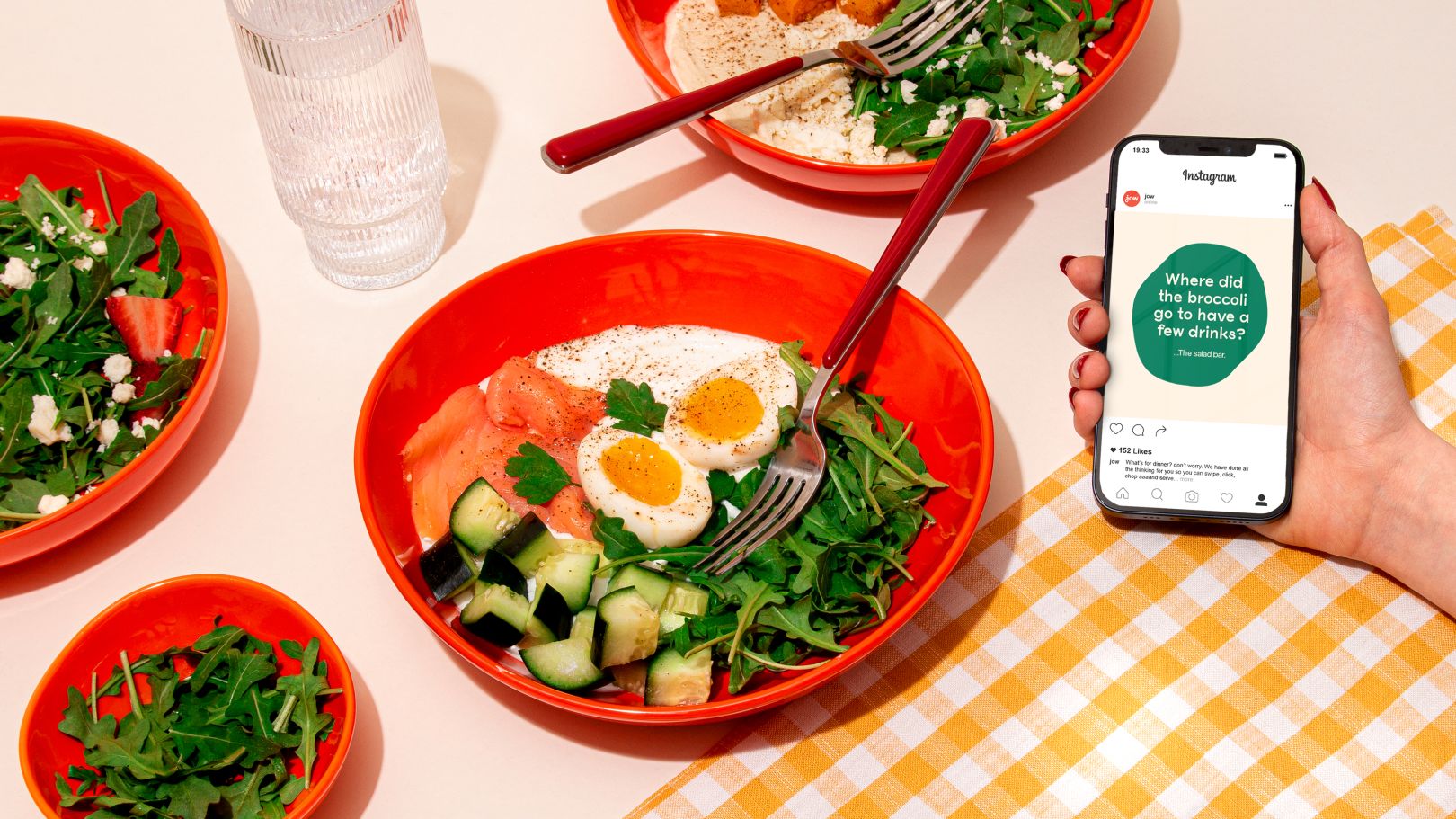 Vintage tablecloths inspired &Walsh's rebrand of French food app, JOW ...