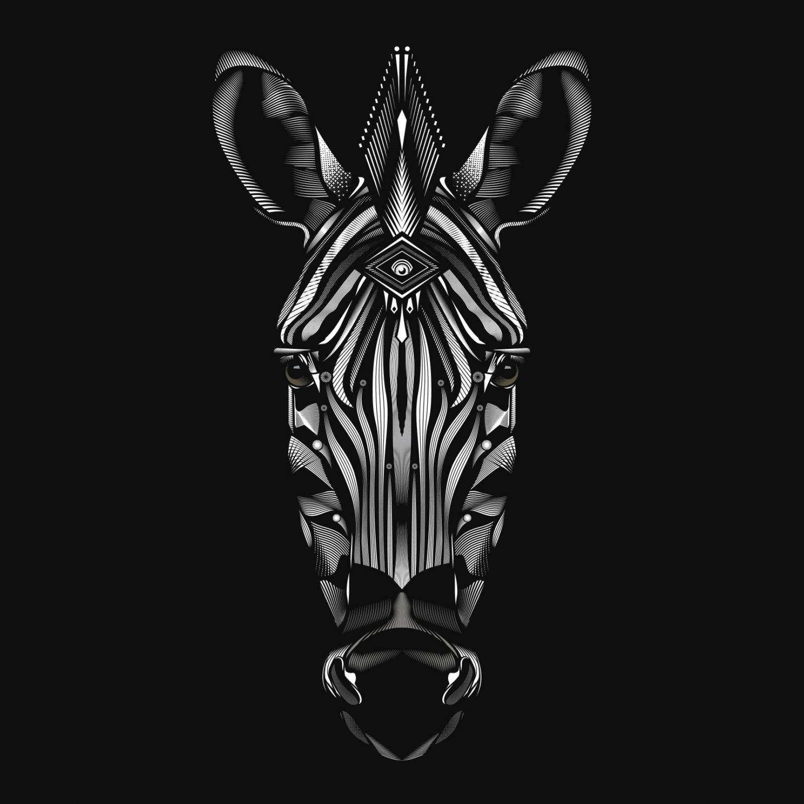 Complicated patterned illustrations of beautiful animals with hundreds ...