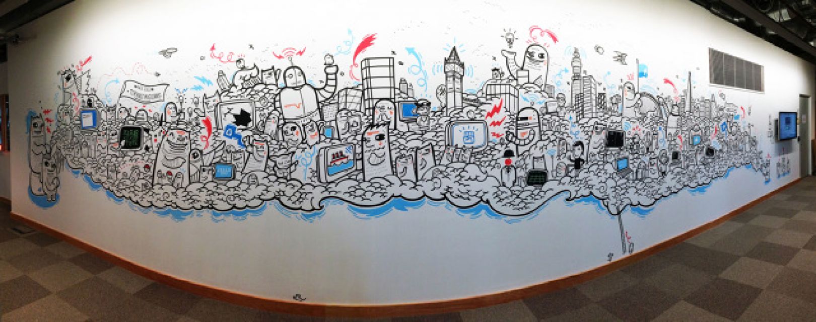 Fun creative murals at Facebook London by Geo Law | Creative Boom