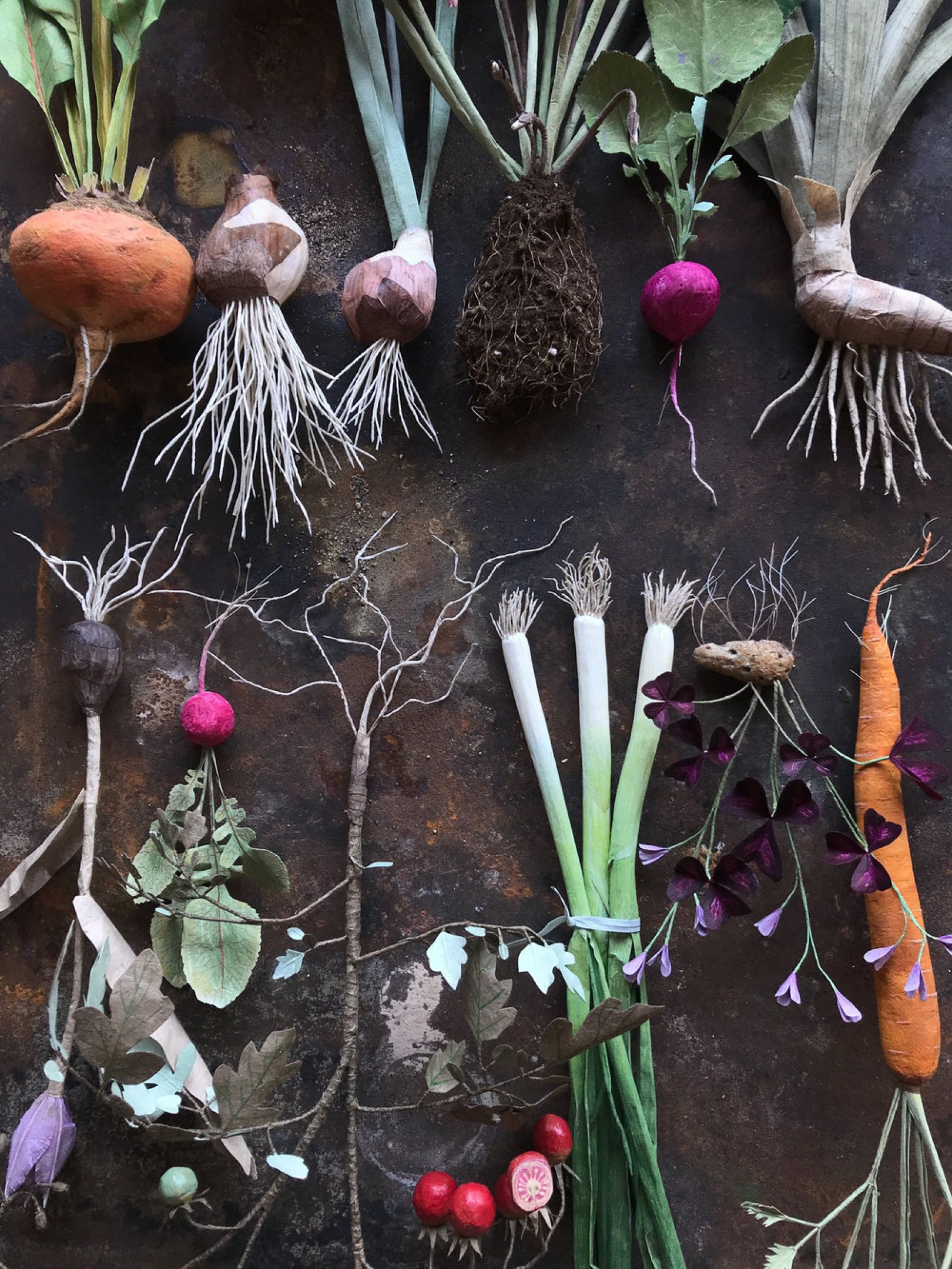 Ann Wood's delicate paper fruit and root vegetables that look like the ...