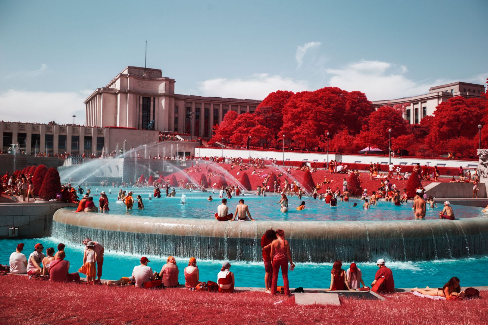 Infrared photographs reminiscent of the French flag paint a patriotic ...
