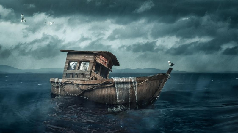 Miniature cardboard models that are photographed to look like the real ...