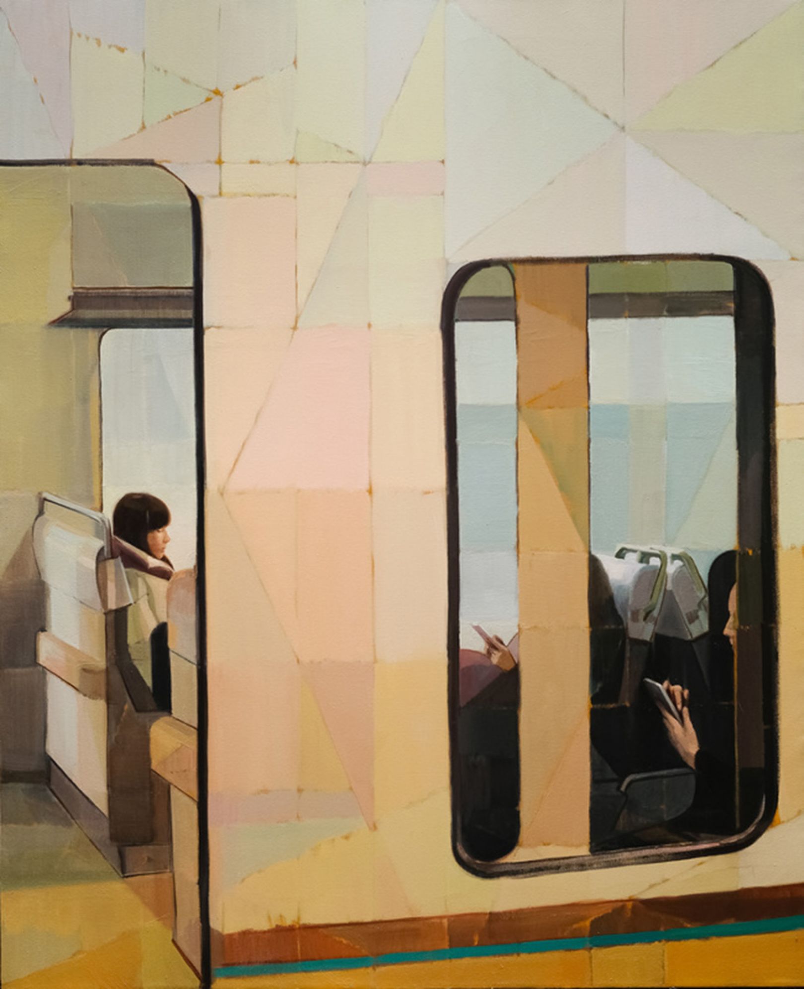 Geometric oil paintings by Hiroshi Sato that explore all angles of ...