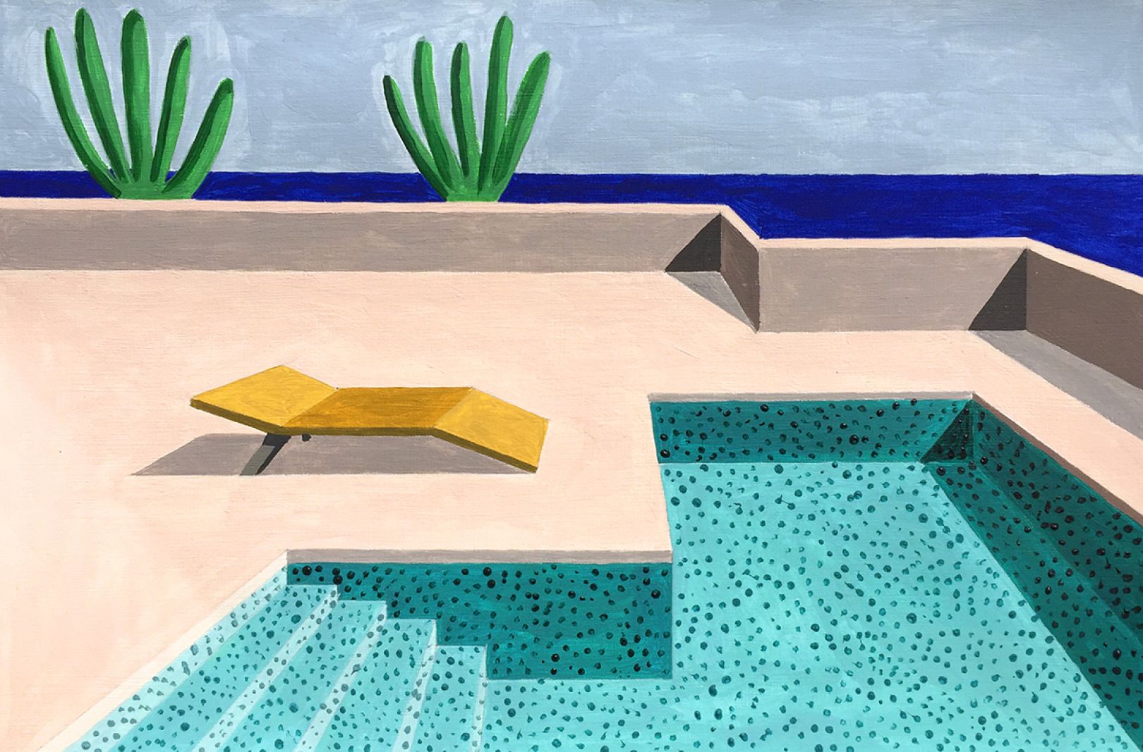 Ana Popescu's vibrant illustrations inspired by Palm Springs villas ...