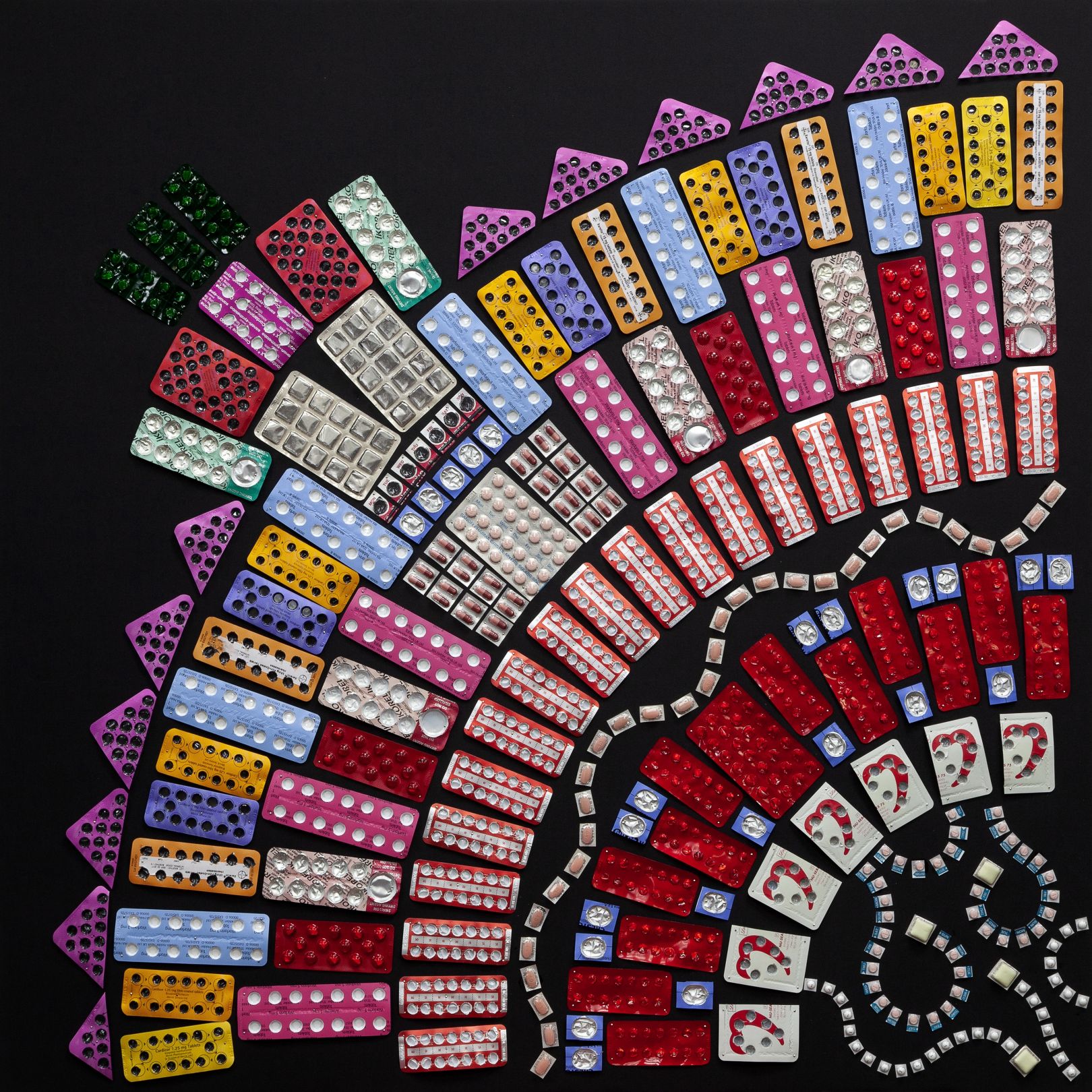 Susie Freeman's unique textile artworks containing thousands of pills ...