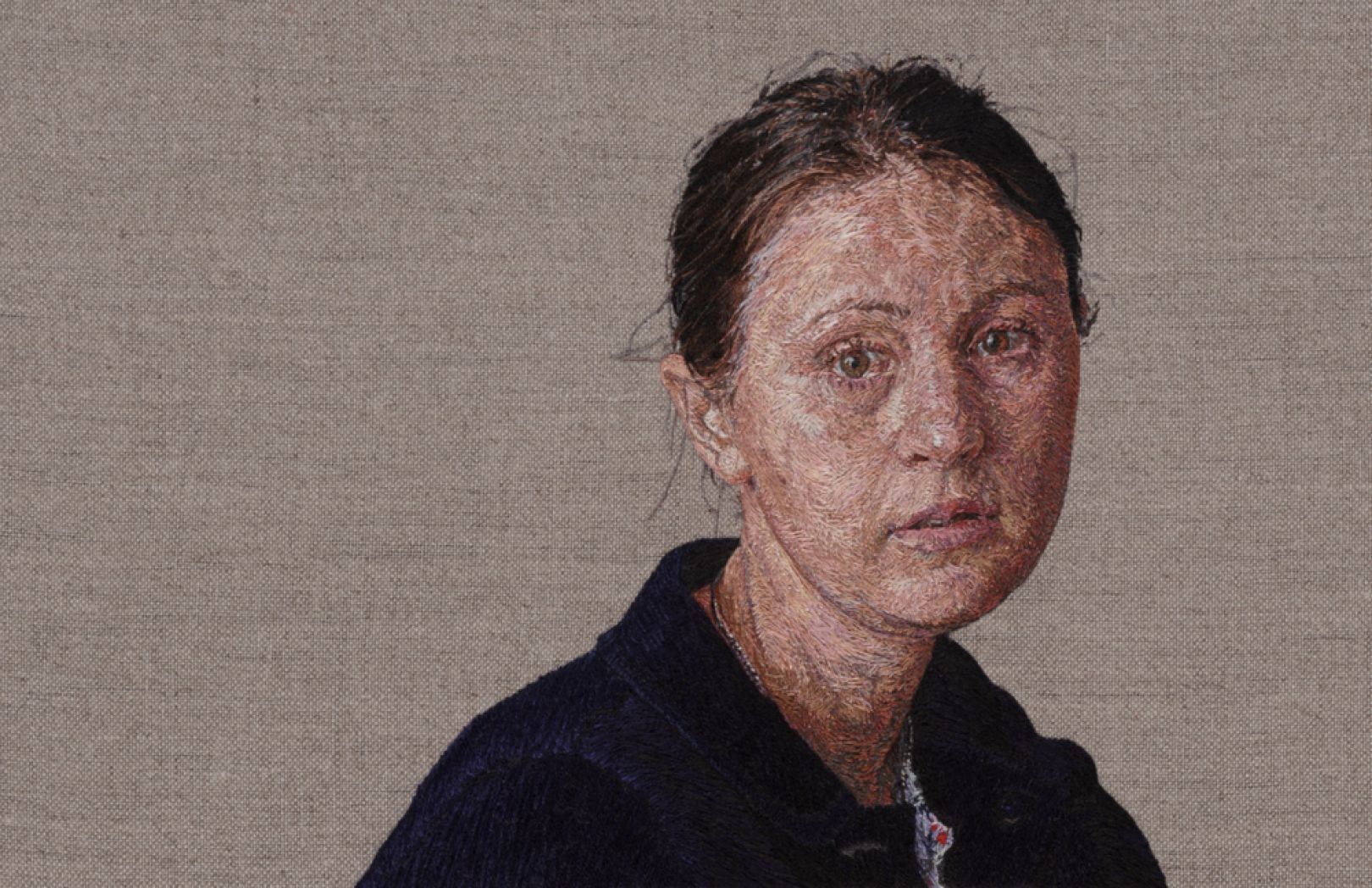 Hyper-realistic portrait paintings that are actually embroidered ...